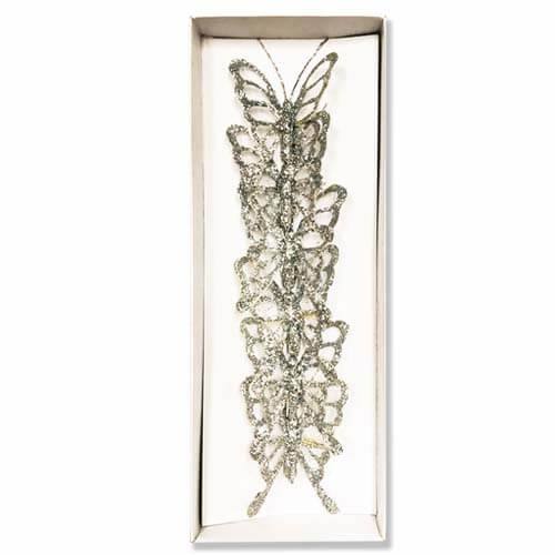 Importadora DecoHouse :: Set 6 Mariposas Plateadas 8 Cms